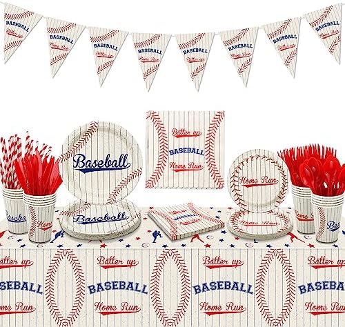 Amazon.com: Baseball Party Supplies, Include Baseball Home Run Banner ...
