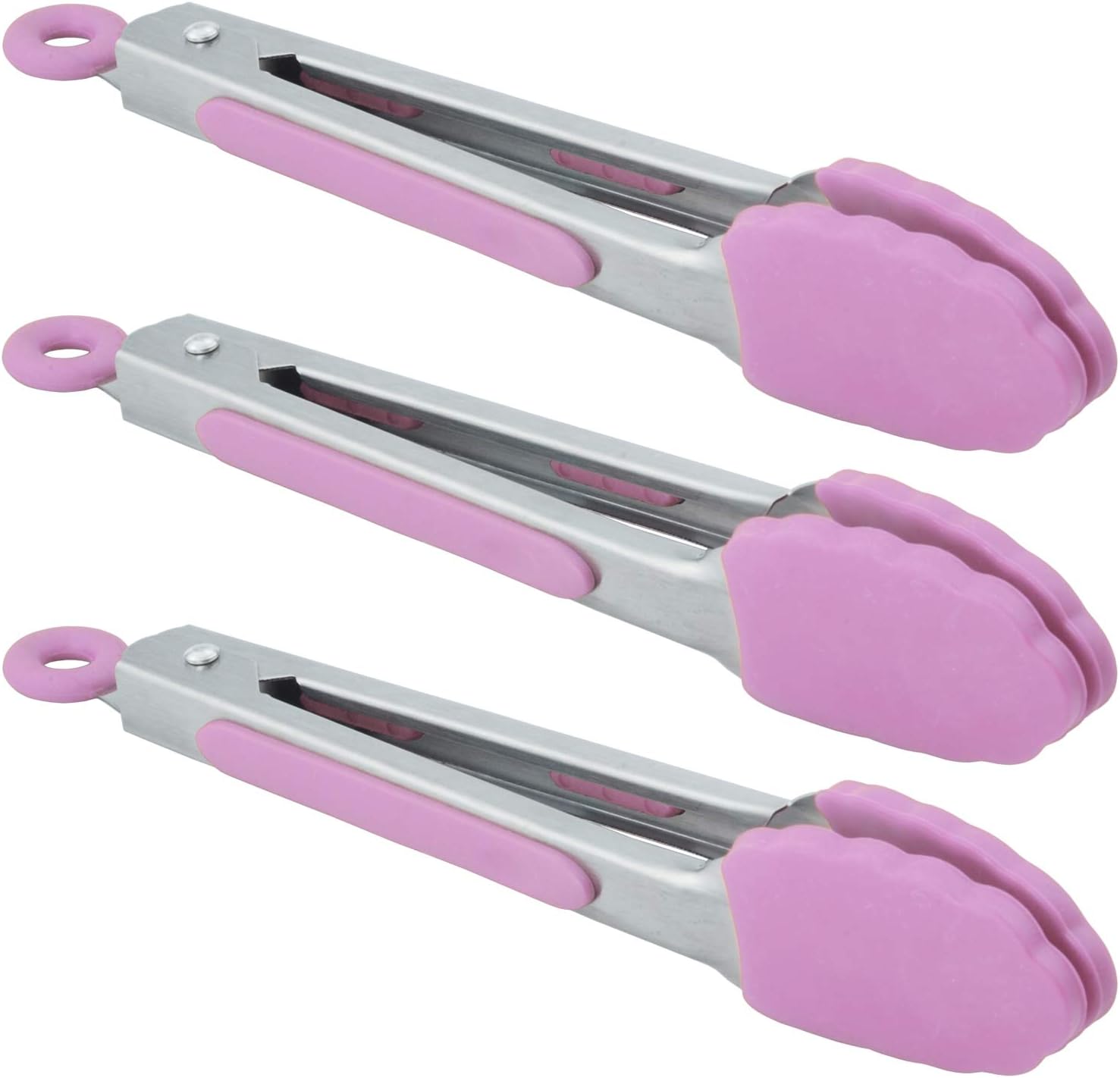 Amazon.com: Chef Craft Premium Silicone Cooking Tongs, 12 inch, Pink ...