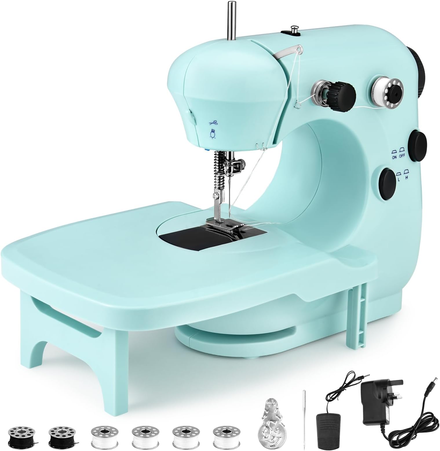 WENMILY Portable Sewing Machine Mini Sewing Machine Two-Wire Two-Speed ...