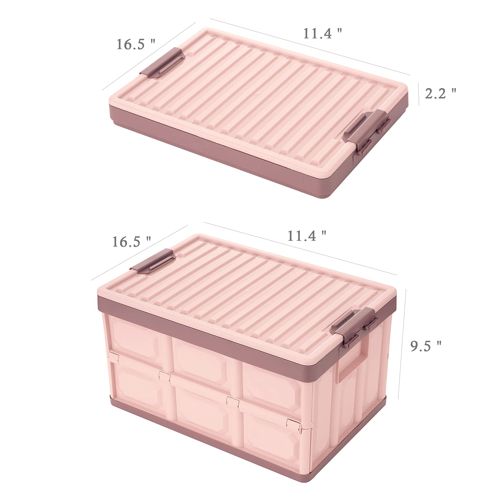 Snapklik.com : JUJIAJIA Pink Collapsible Storage Bins