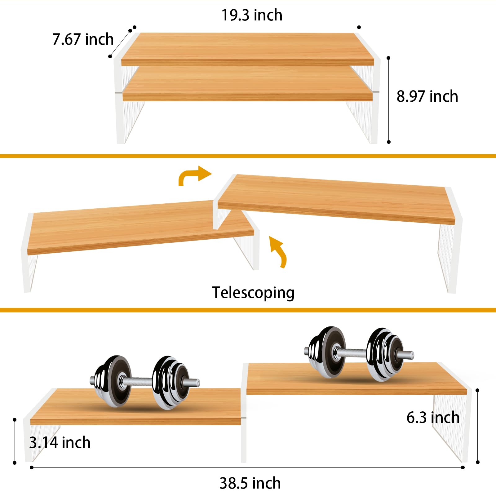 Snapklik.com : YGYQZ Acrylic Dual Monitor Riser For Desk, 2 Tier ...