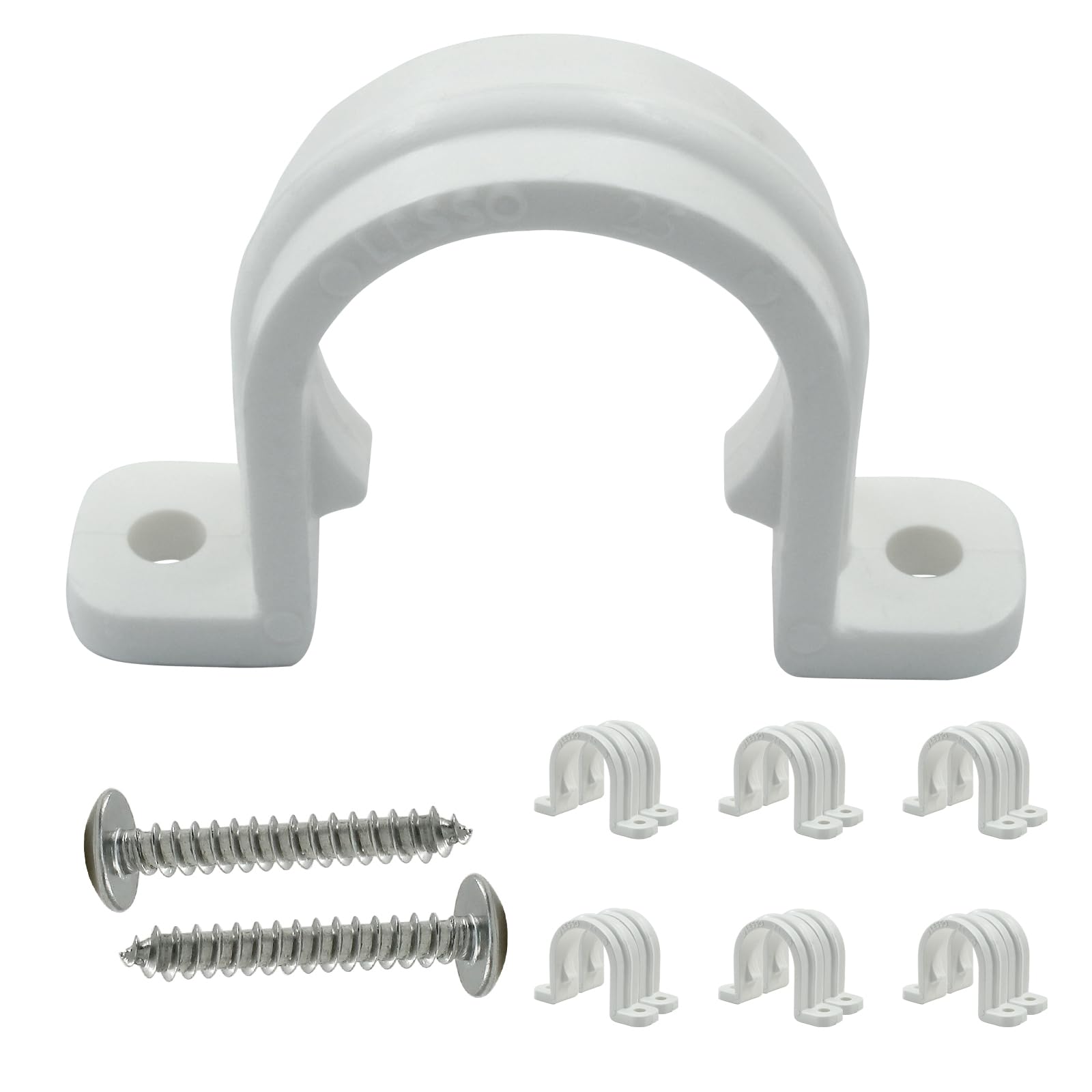 Bonsicoky 12 Set PVC Pipe Clamps - 1" Plastic Pipe Straps with Screws ...