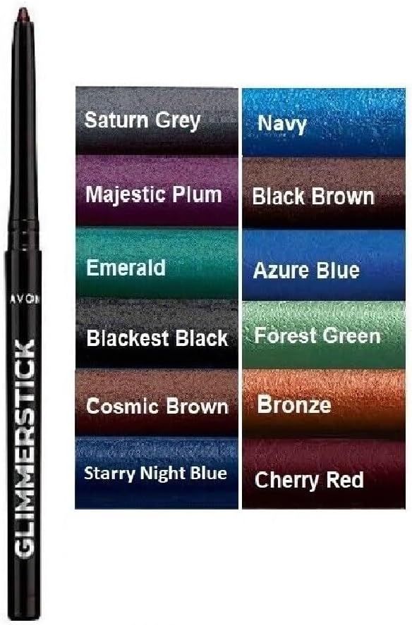 2 x Avon Glimmerstick Eyeliner Twist Up - No Need To Sharpen (Blackest ...