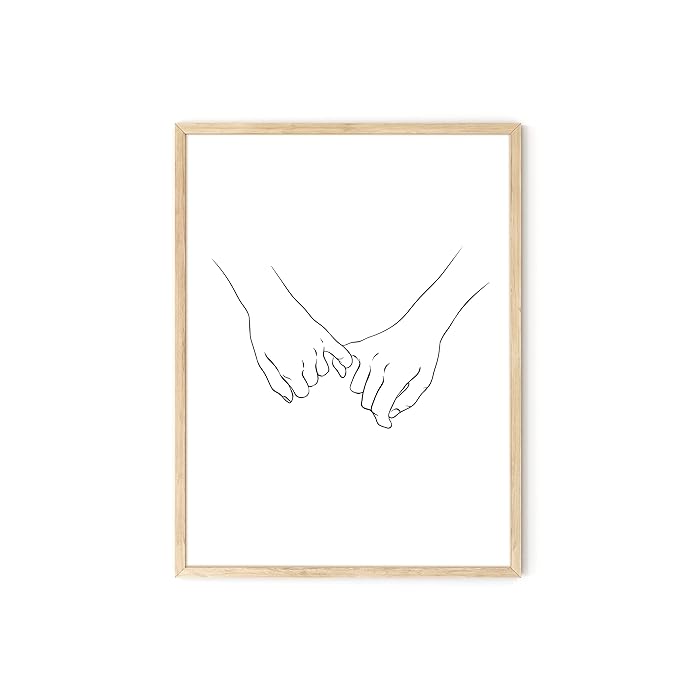 Buy Pinky Promise Wall Art Line Drawings - By Haus & Hues Holding Hands ...