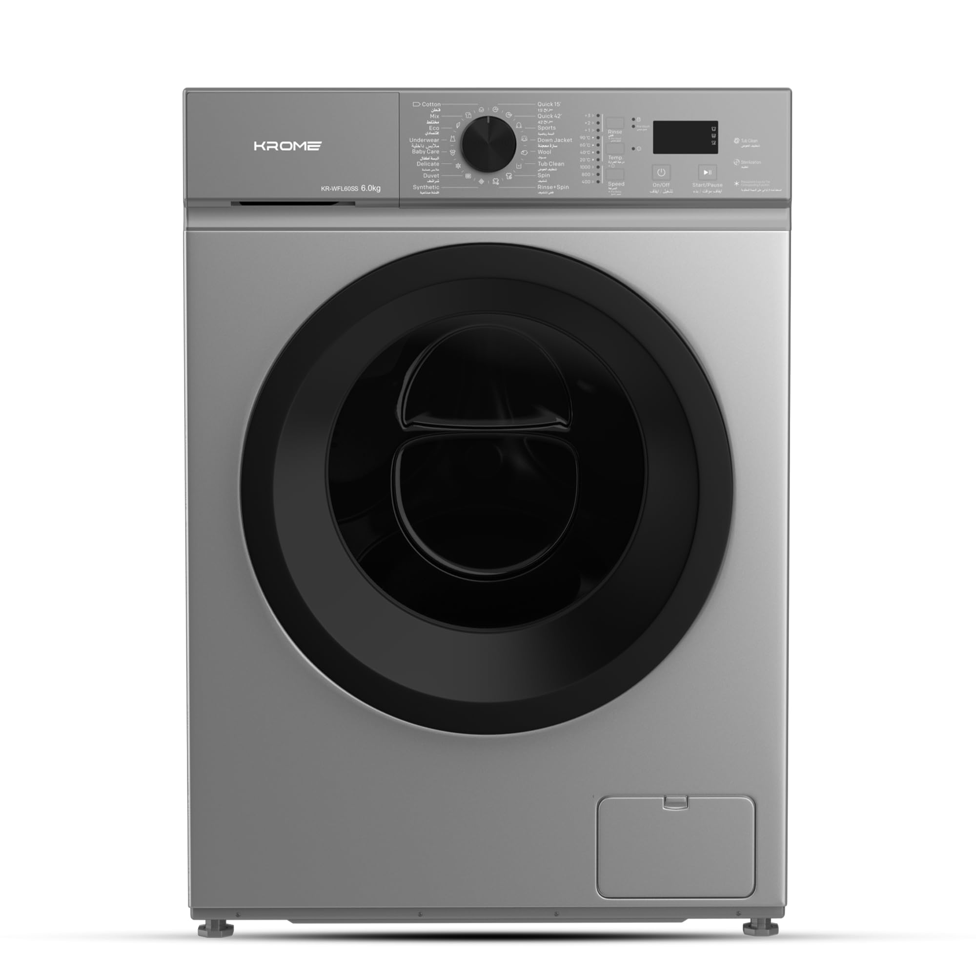 KROME 6Kg 1000 RPM Front Load Washing Machine,LED Display with ...