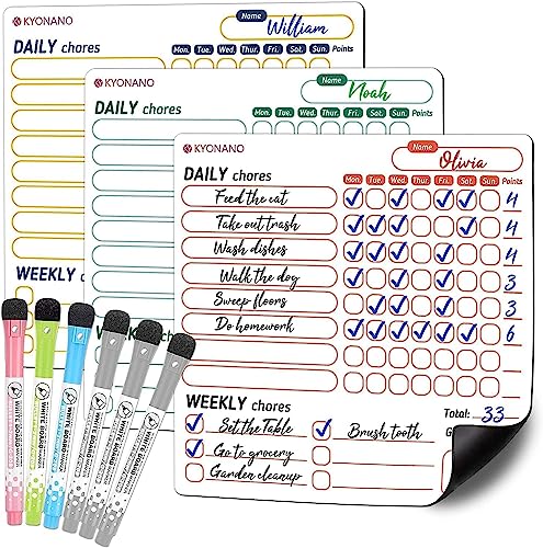 Tableau de corvée magnétique pour enfants – Tableau de récompense ...