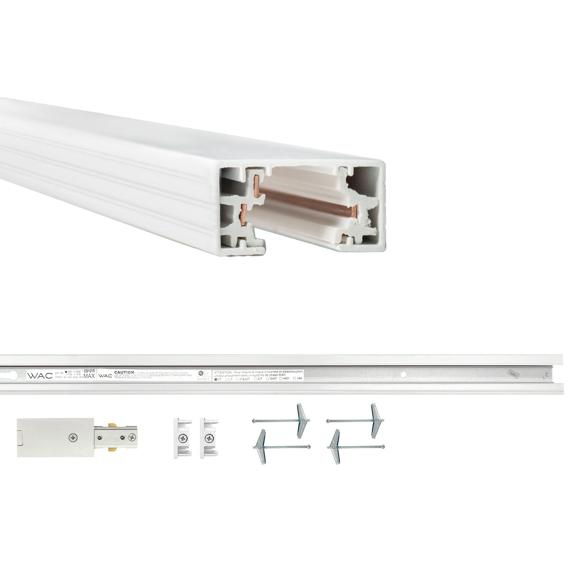 WAC Lighting H Track 6FT Single Circuit, 120V Field-Cuttable Track for ...