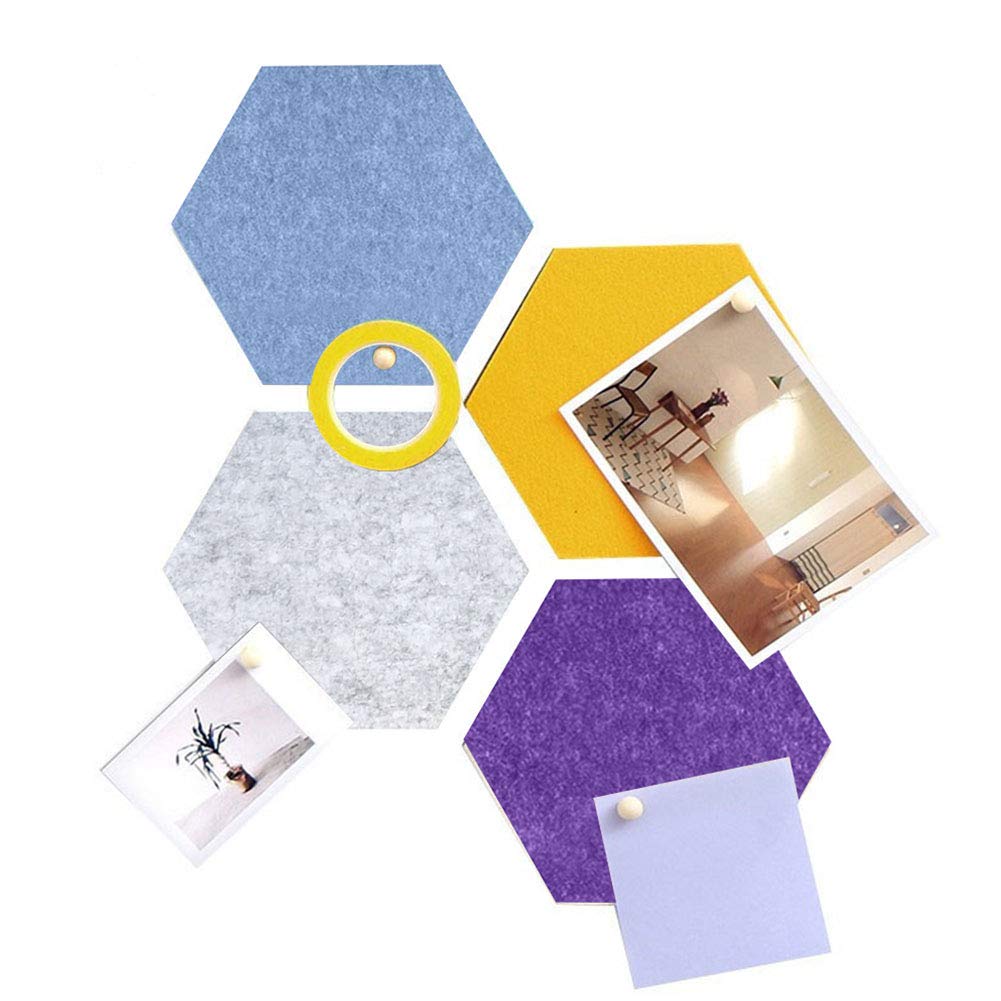 Snapklik.com : KASCLINO Felt Hexagon Cork Board, 6pcs Wall Stickers ...