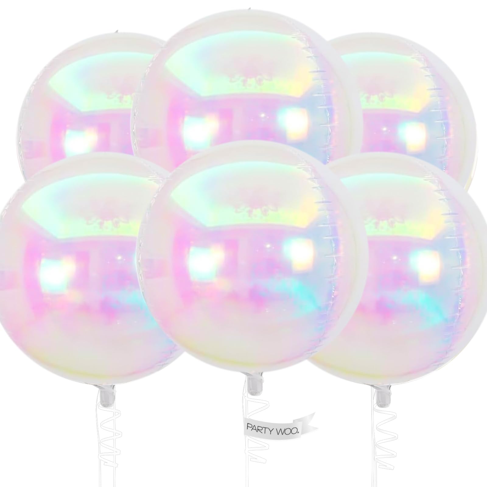 Amazon.com: PartyWoo Foil Iridescent Balloons, 6 pcs 22 Inch Round Foil ...