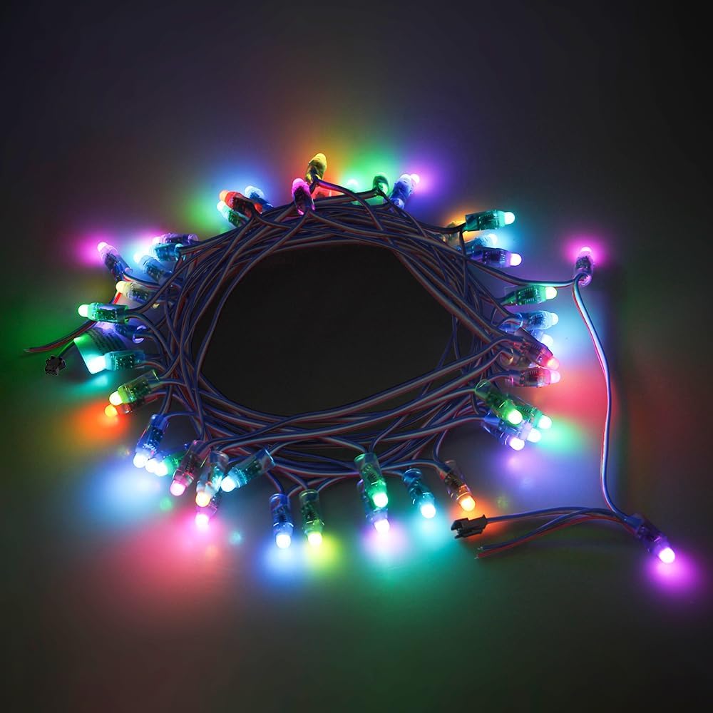 ALITOVE DC12V 50pcs WS2811 RGB LED Pixels String Lights Addressable ...