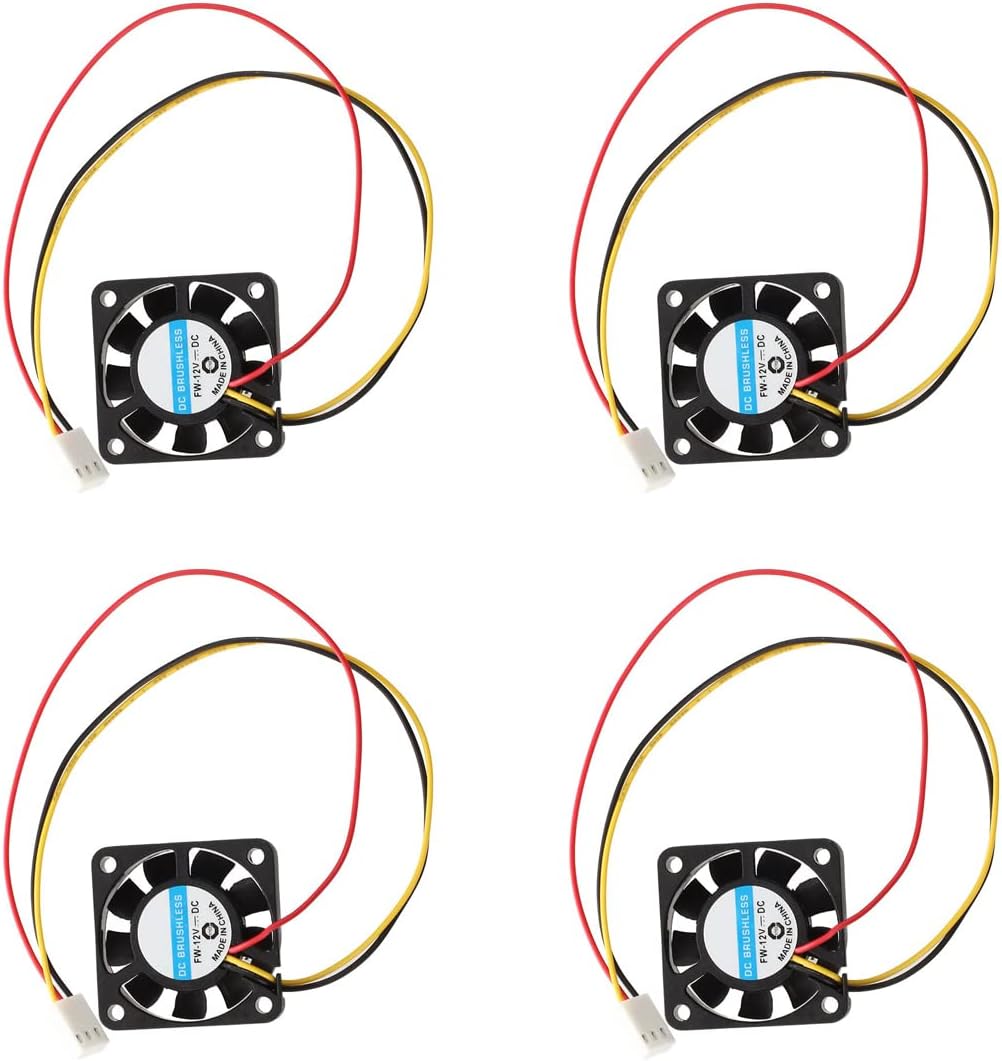 HiLetgo 4pcs DC 12V 4010 Fan 3Pin Computer CPU Cooler Mini Cooling Fan ...