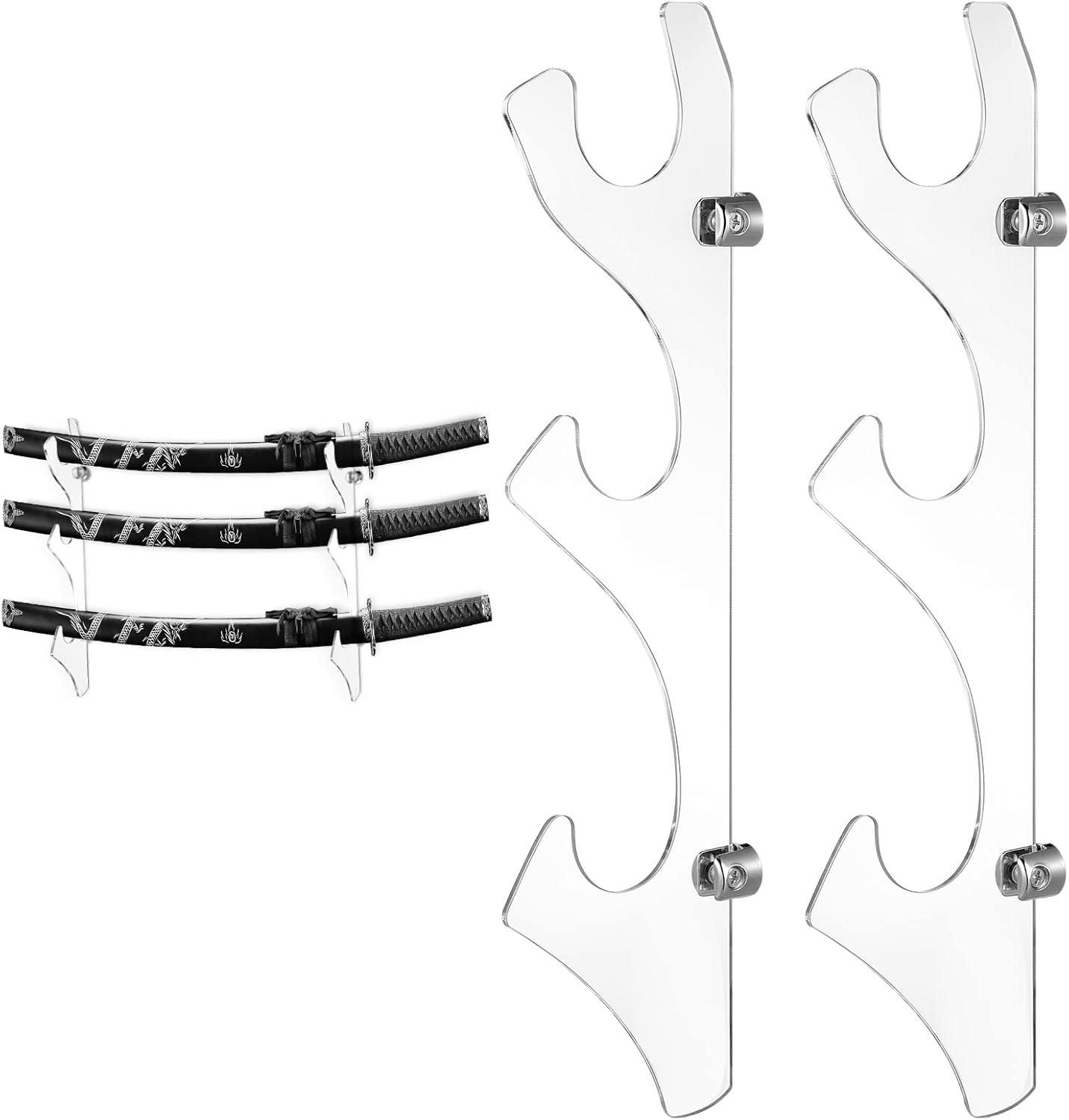 Chunful Sword Wall Mount Acrylic 3 Tier Sword Mount Display ...