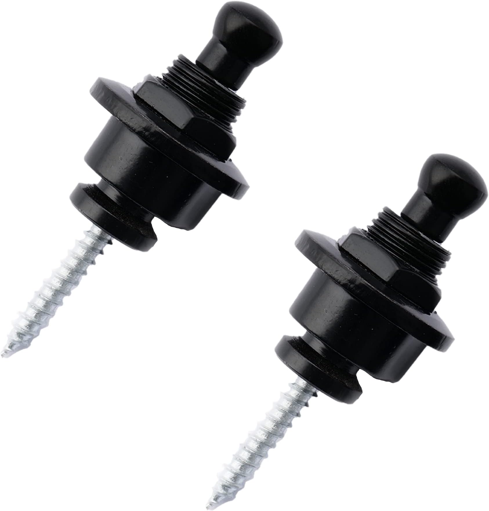 Musiclily Metal Round Head Guitar Locking Strap Locks and Buttons ...