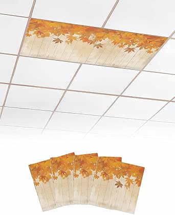 Fall Maple Leaves Magnetic Fluorescent Light Covers for Ceiling Lights ...