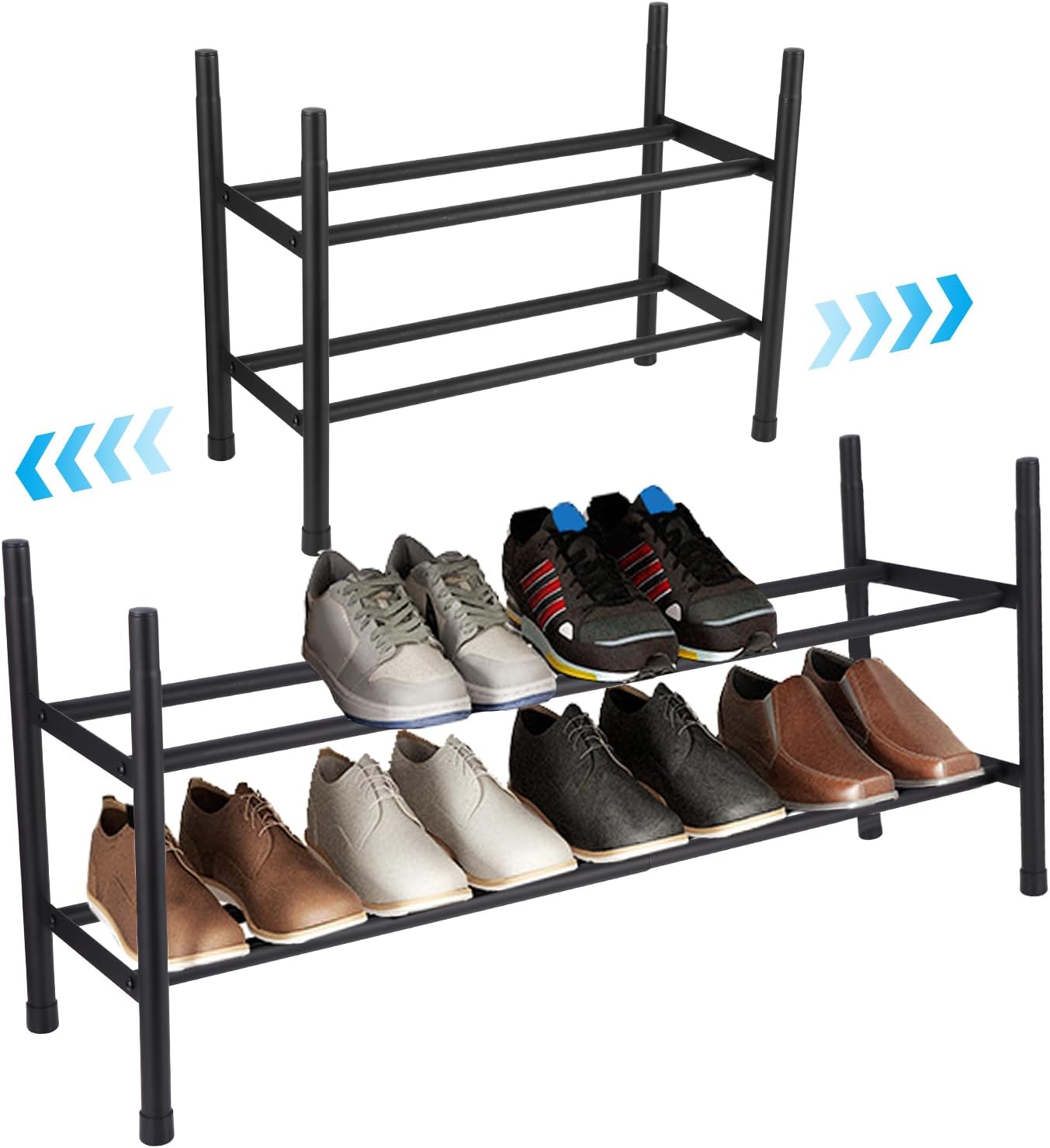 FANHAO Étagère à Chaussures Extensible à 2 Niveaux, étagère de ...