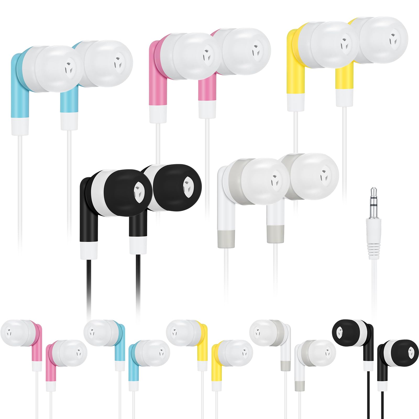 Amazon.com: Kigeli 5 Pack Kids Bulk Earbud Headphones for Classroom ...