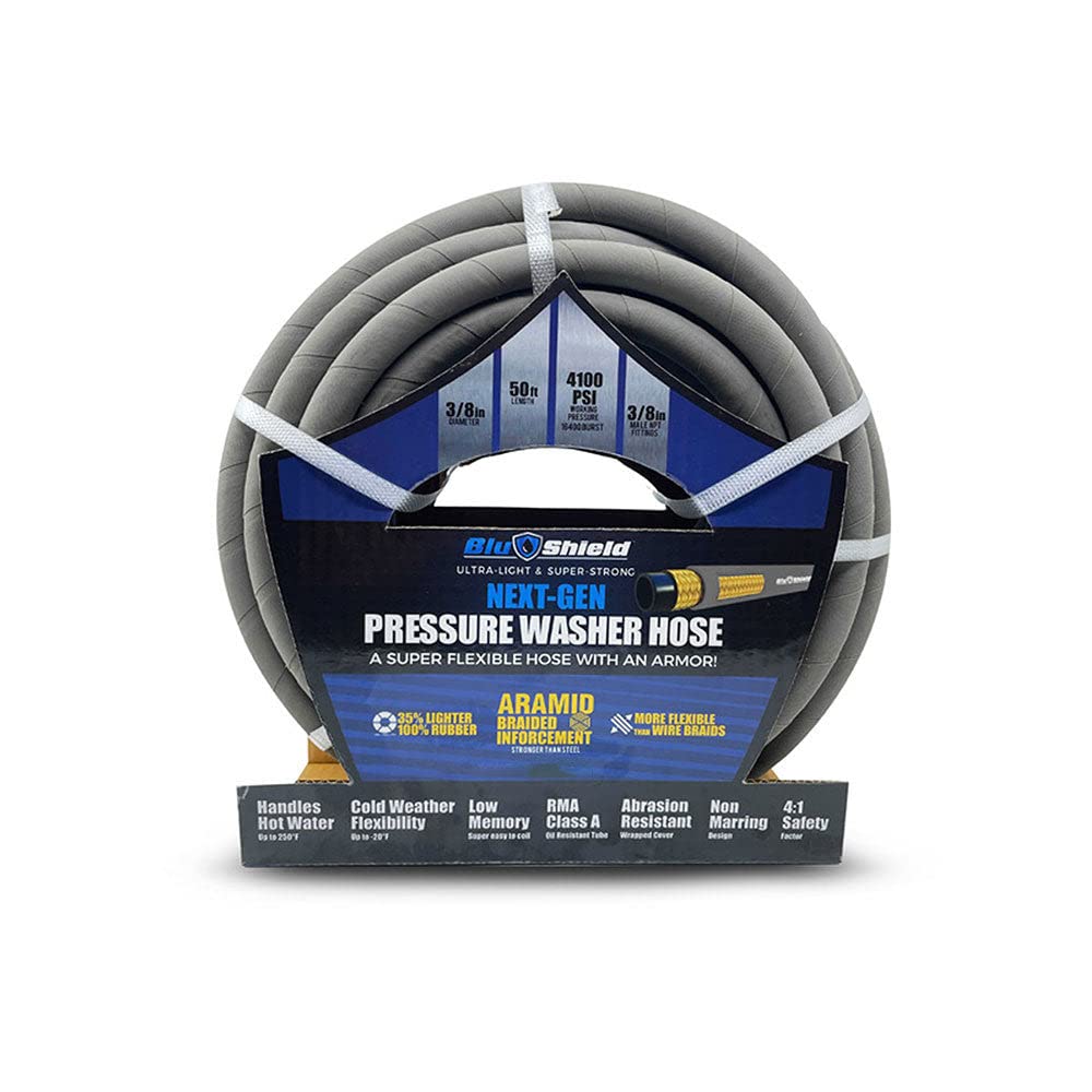 Snapklik.com : BluShield Aramid Braided Rubber Pressure Washer Hose ...