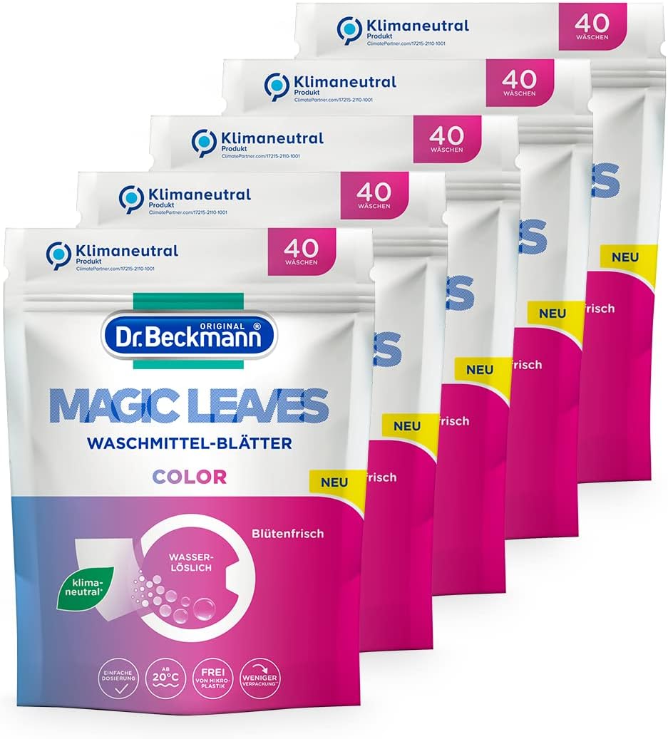 Dr. Beckmann MAGIC LEAVES Waschmittel-Blätter COLOR | vordosierte & wasserlösliche Waschblätter ...