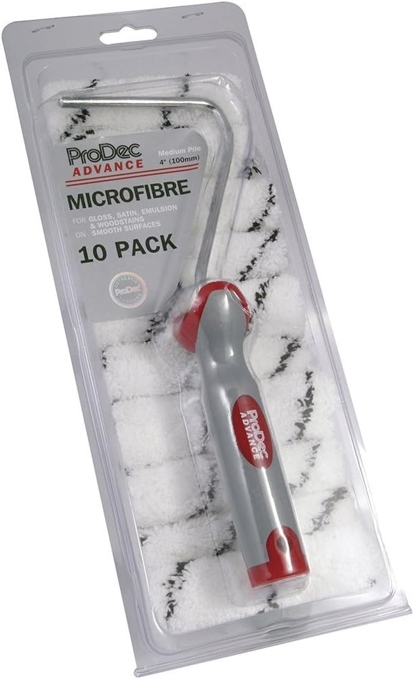 ProDec Advance 10 Pack Of Microfibre Mini Paint Rollers & Frame Medium ...