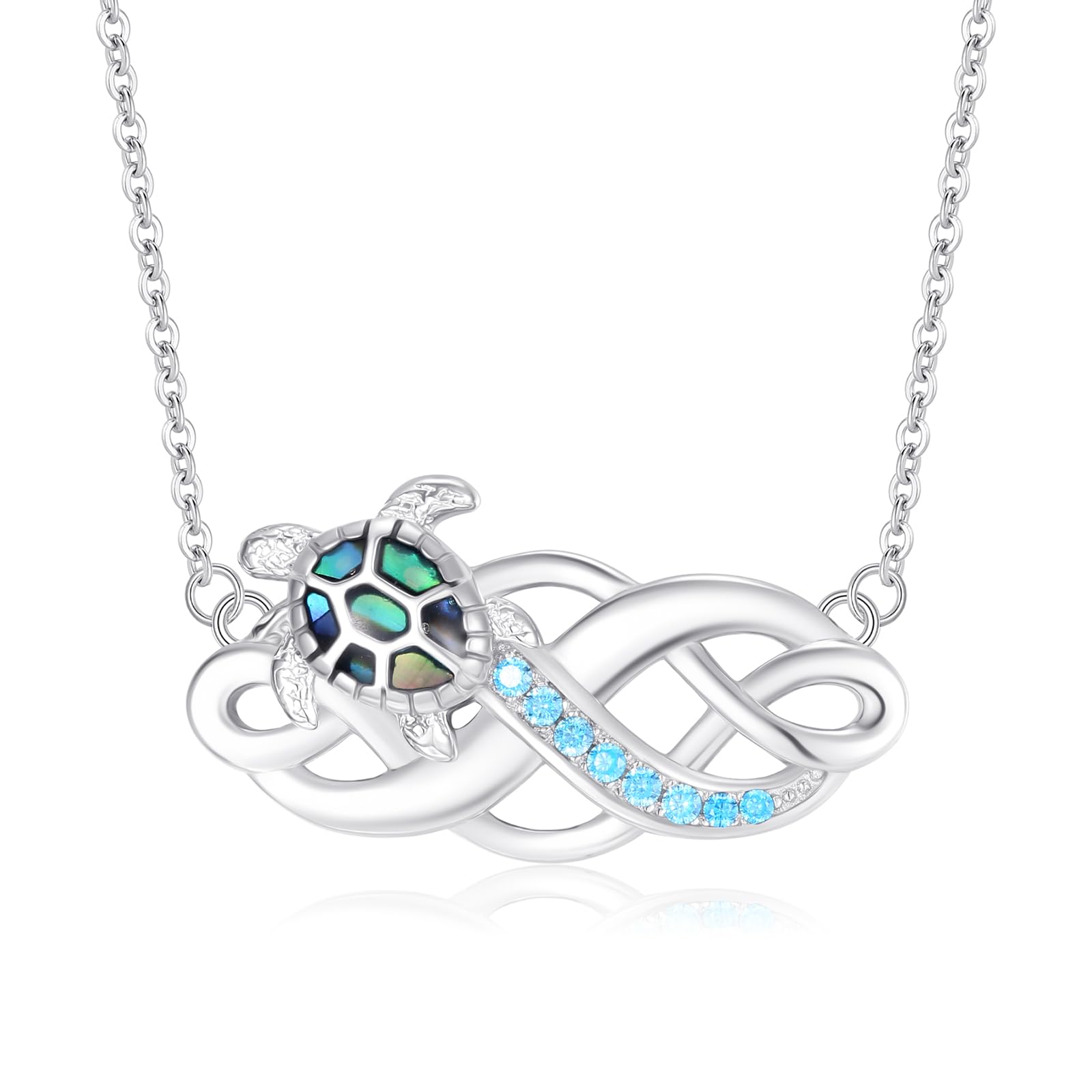 Amazon.com: PARYFO Sea Turtle Necklace 925 Sterling Silver Infinity ...