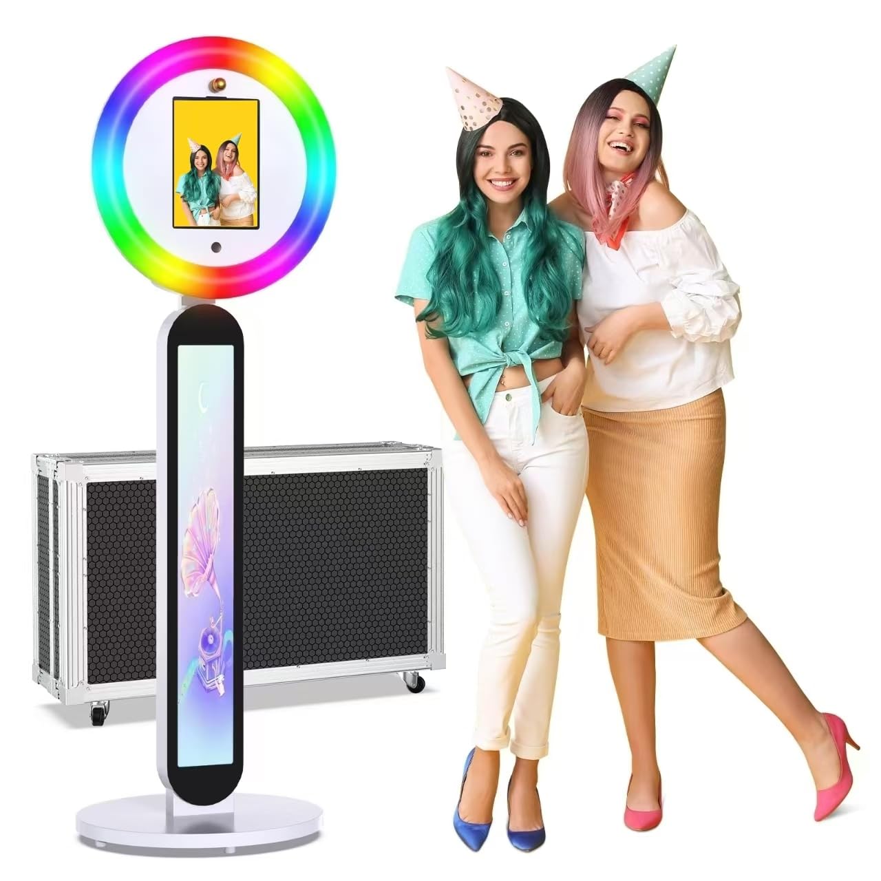 Amazon.com: XAZIMO Photo Booth Stand Machine with RGB LED Ring Light ...