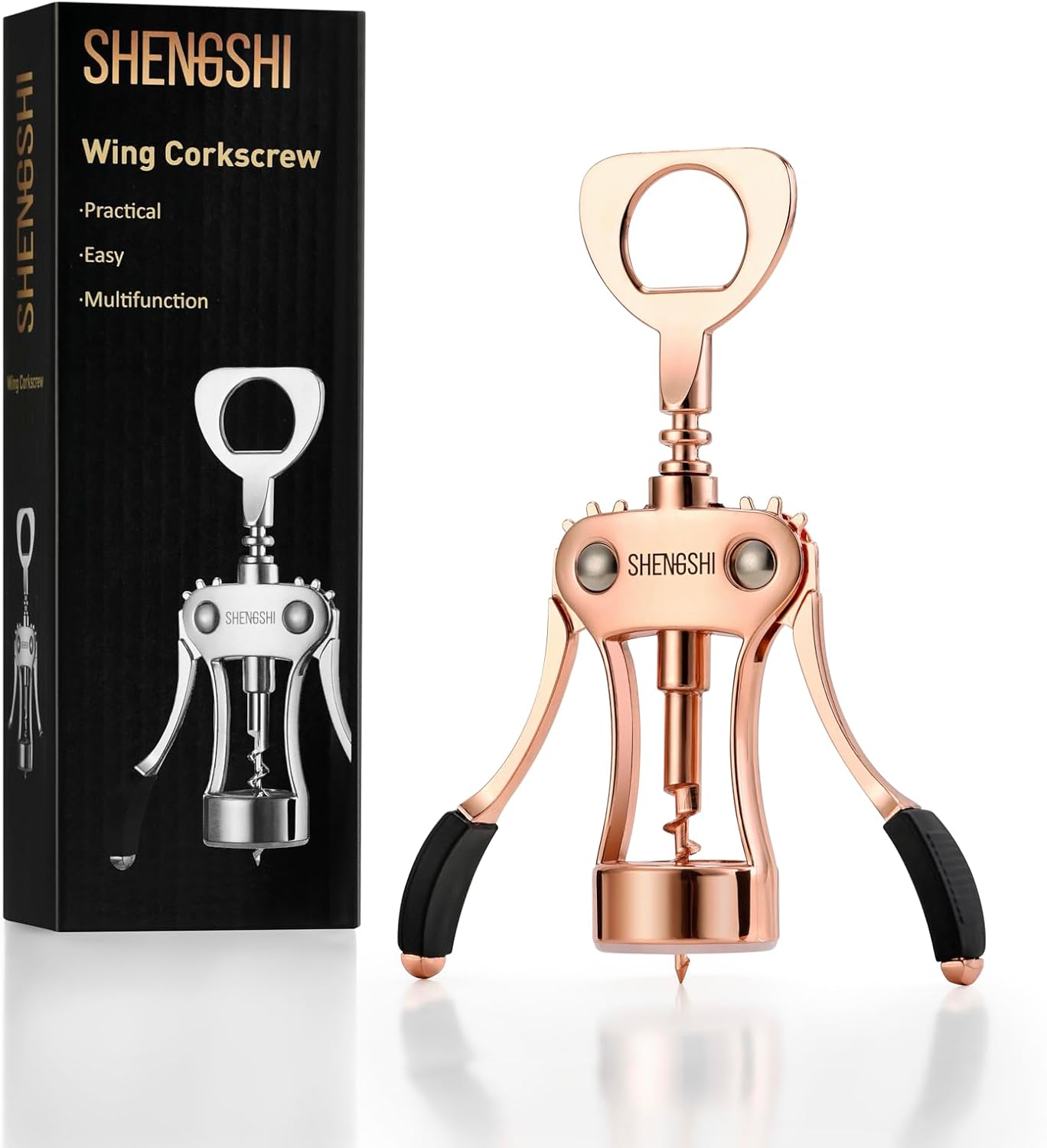 Amazon.com: shengshi Wine Opener Zinc Alloy Premium Wing Corkscrew Wine ...