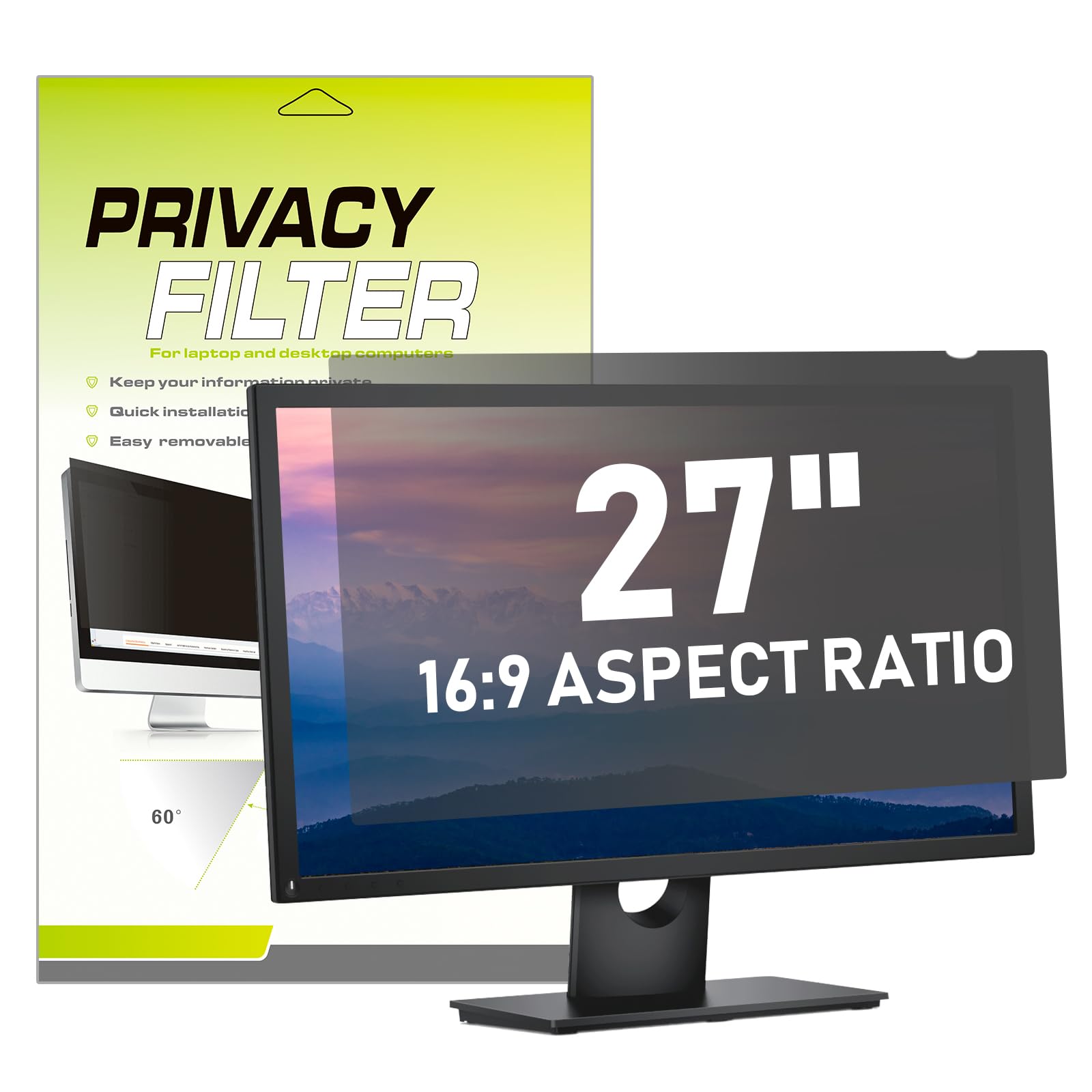 LAMA 27 Inch Computer Privacy Screen Filter, Universal Computer Monitor ...