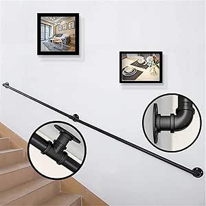 Stair Railing Handrail - Complete Kit, Stair Industrial Black Pipe ...