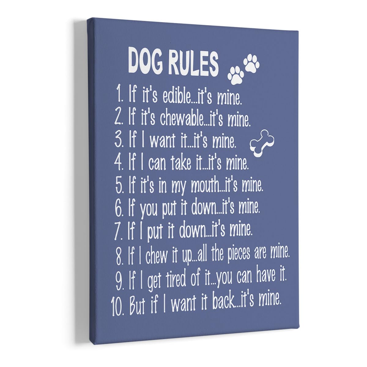 Amazon.com: HIWX Dog Wall Art, Dog Wall Decor, Funny Quote Dog Rules ...