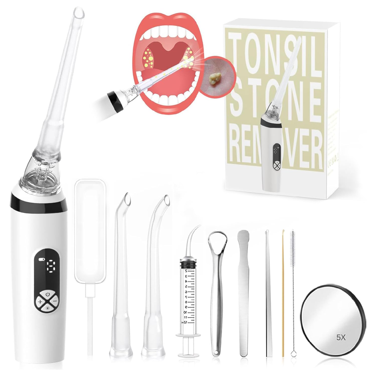 Amazon.com: Voraiya Tonsil Stone Remover, Electronic Vacuum Tonsil ...