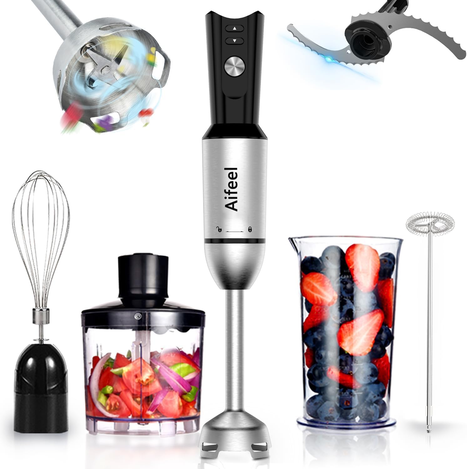 Amazon.com: FKN Immersion Blender Handheld with 4 Interchangeable ...