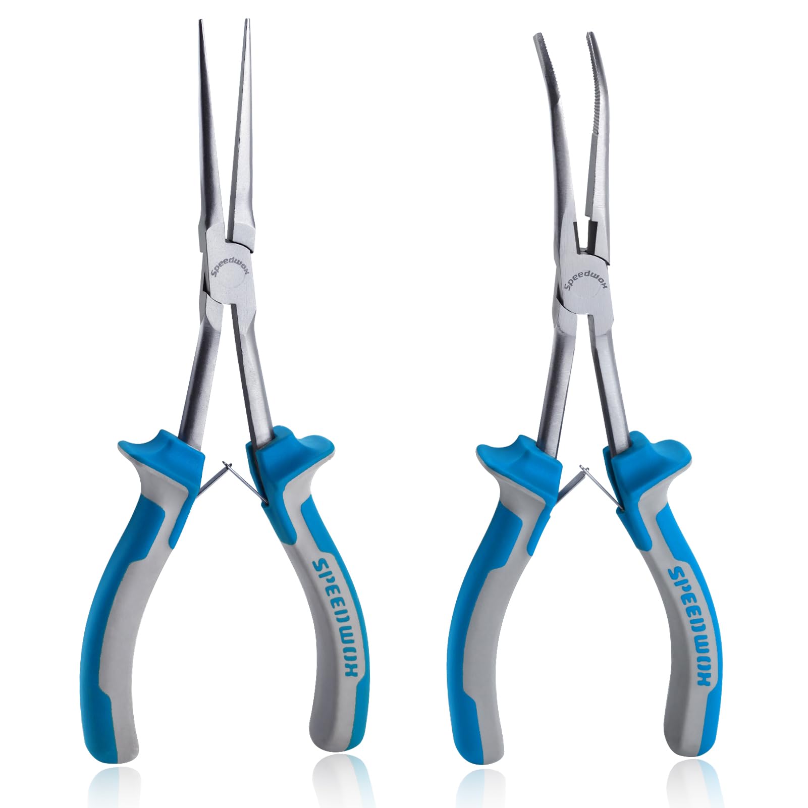 SPEEDWOX 2PCS Long Reach Needle Nose Pliers Set Long Nose Pliers & Bent ...