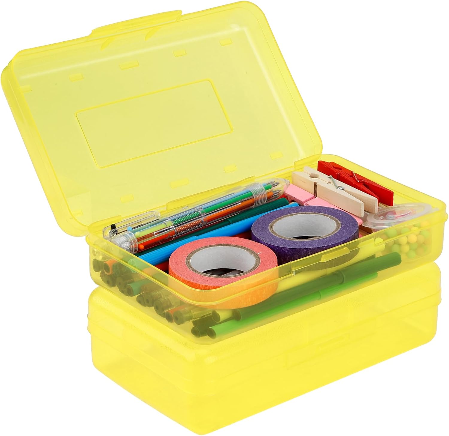 Amazon.com: Plastic Pencil Box, Pencil Case, Large Capacity Pencil ...