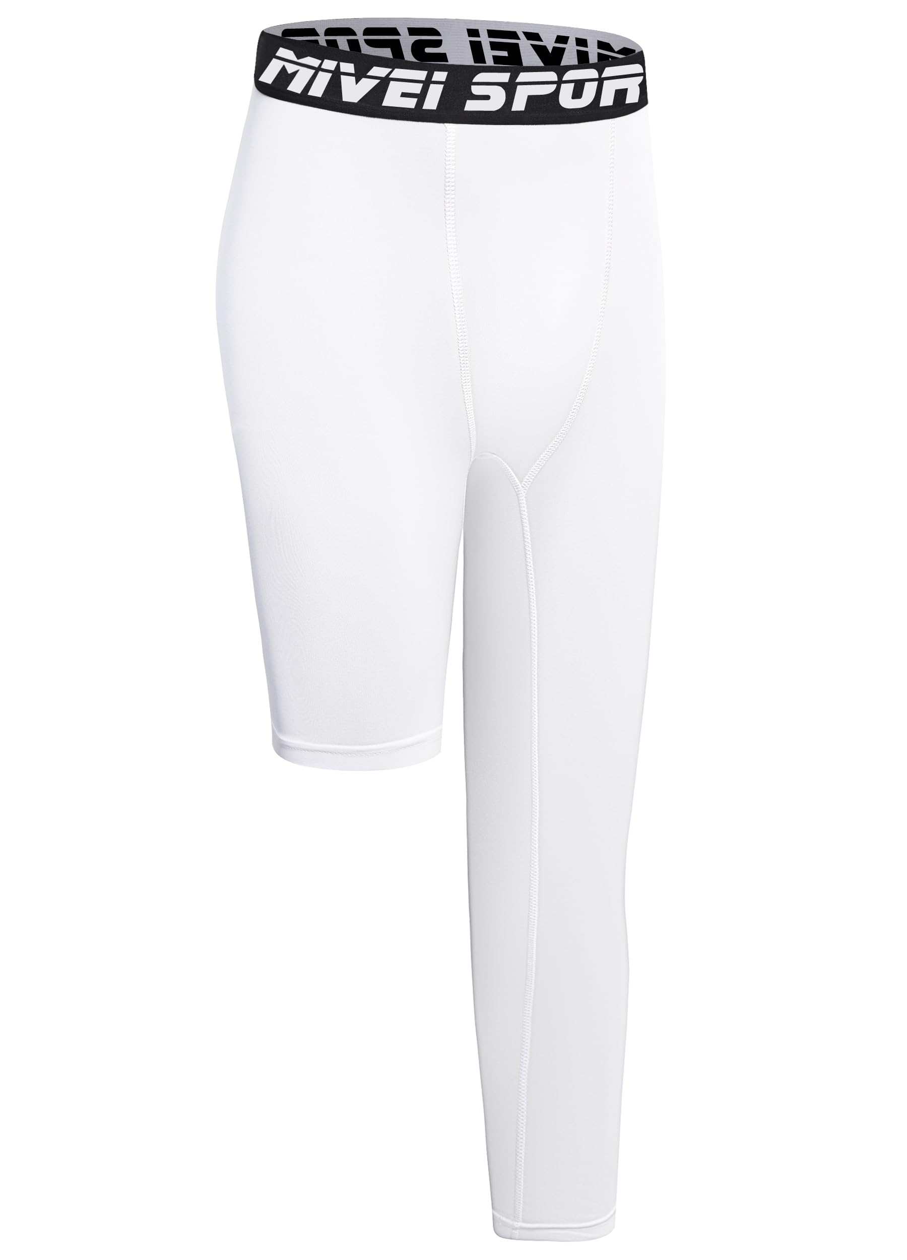 Snapklik.com : MIVEI Youth Boys One Leg Compression Tights For Basketball