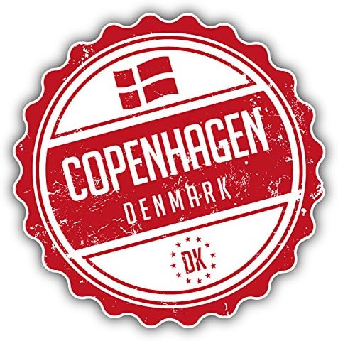 Amazon.com: Copenhagen City Denmark Flag Grunge Travel Stamp Car Bumper ...