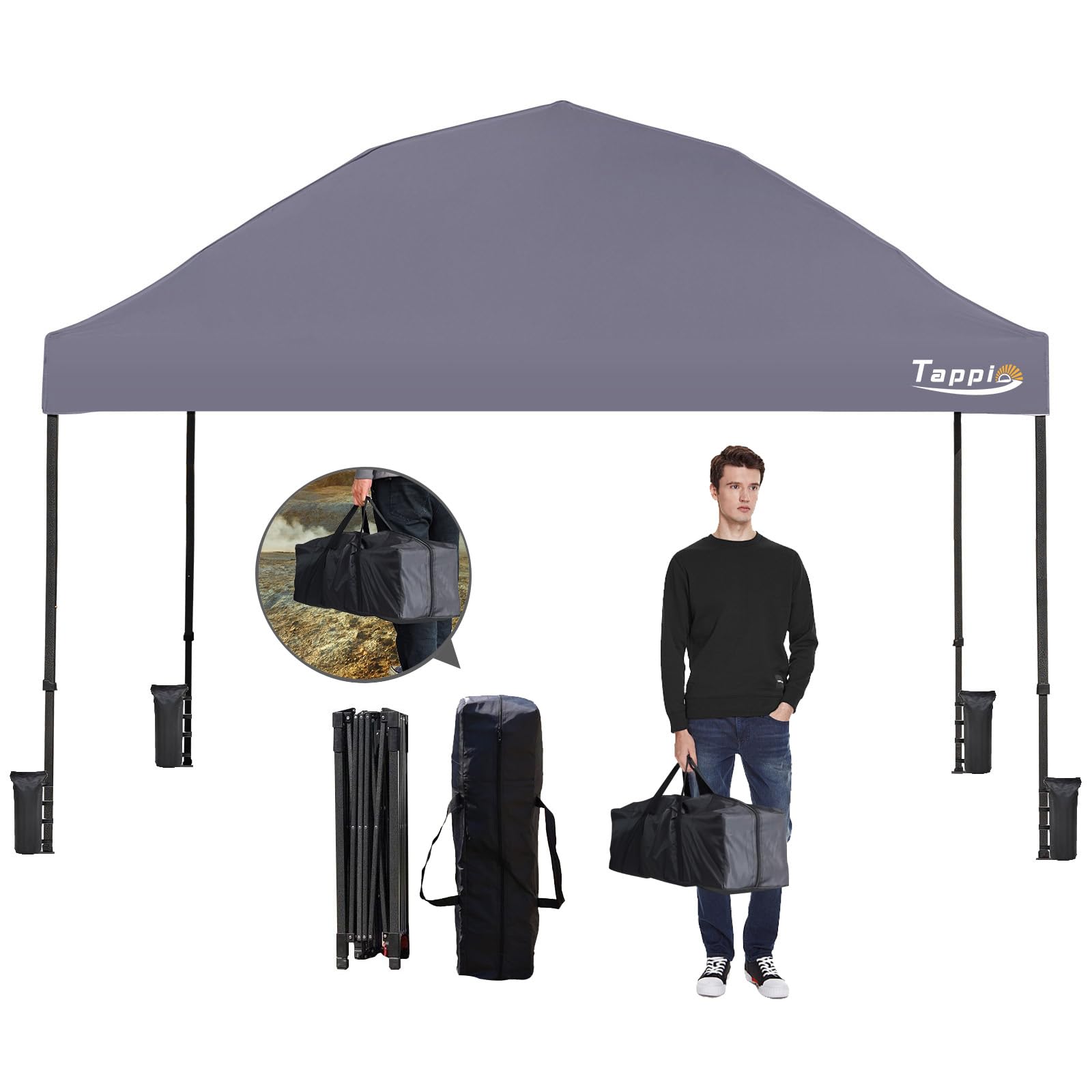 Tappio 10'x10' Pop Up Canopy Tent, Outdoor Instant Canopy Patio Gazebo ...