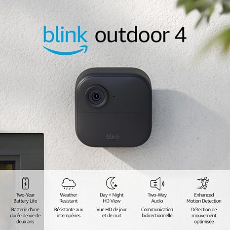 Blink Outdoor 4 (4th Gen) + Blink Mini – Smart security camera, two-way ...