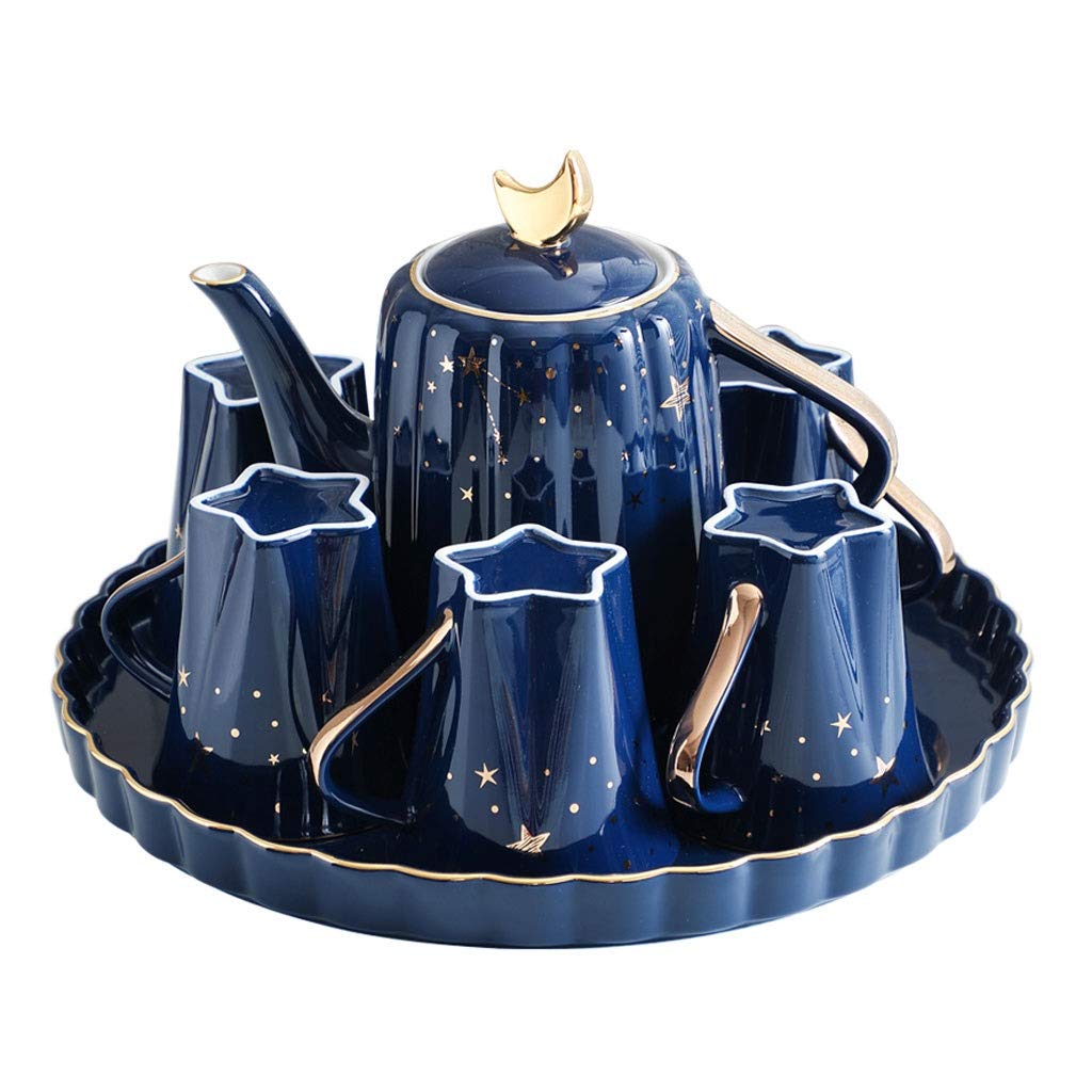 Amazon.com | Ceramic Teapot Set Nordic Starry Sky Coffee Cup Coffee Pot ...