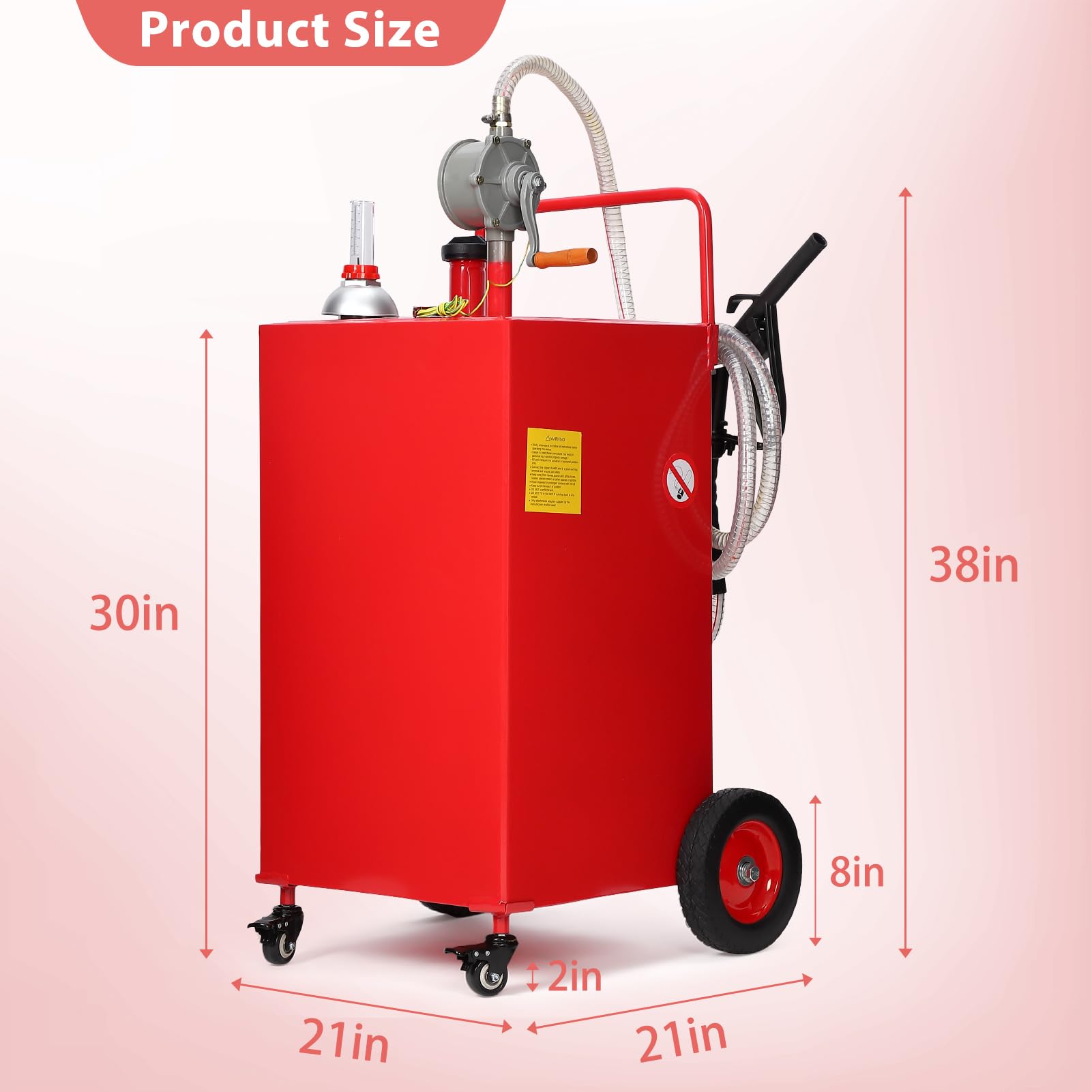 Garvee Fuel Caddy, 30 Gallon Portable Gas Storage Tank On 4 Wheels with ...