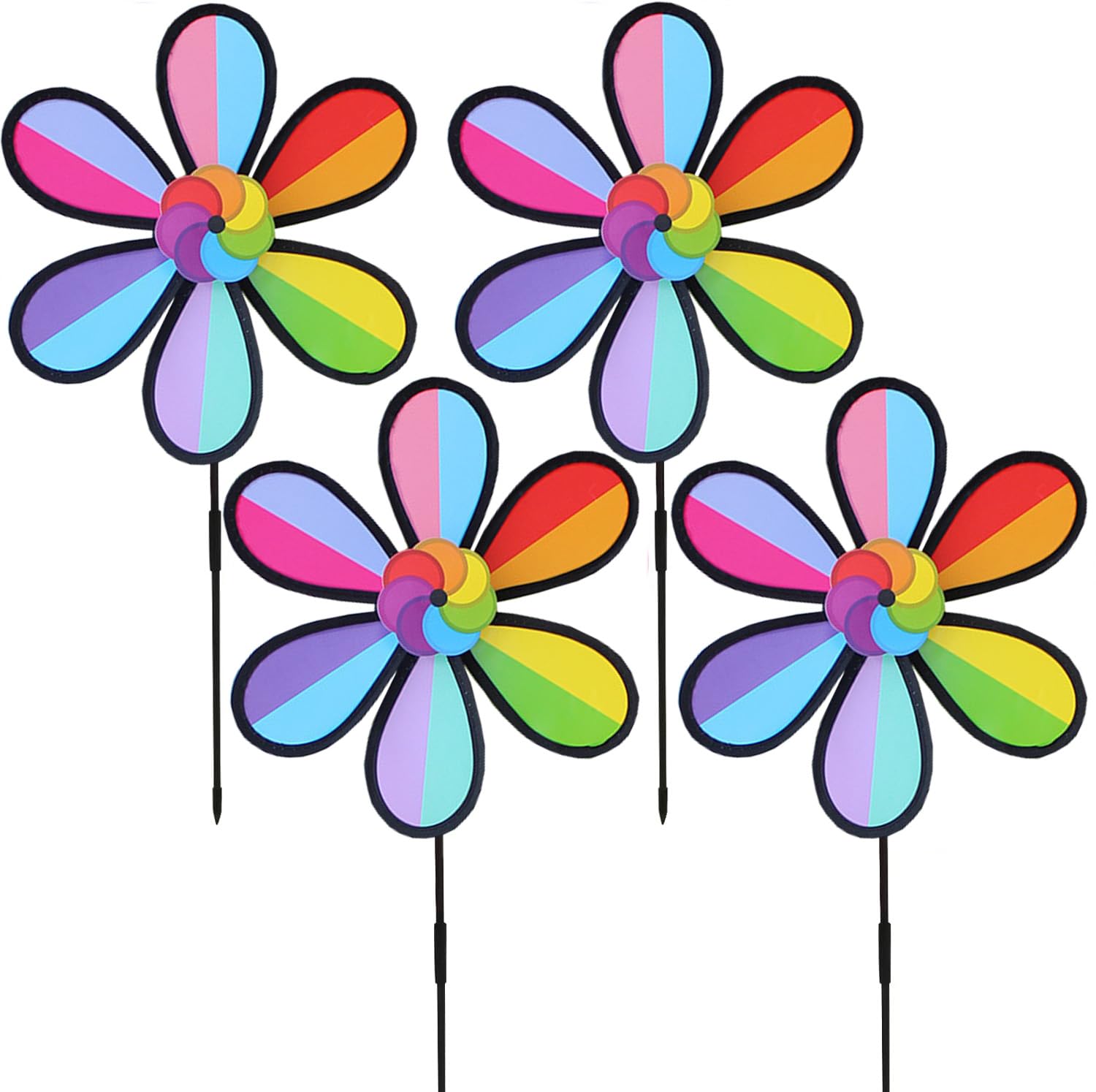 Amazon.com: Flower Spinners Colorful Wind Spinners for Lawn Pinwheels ...
