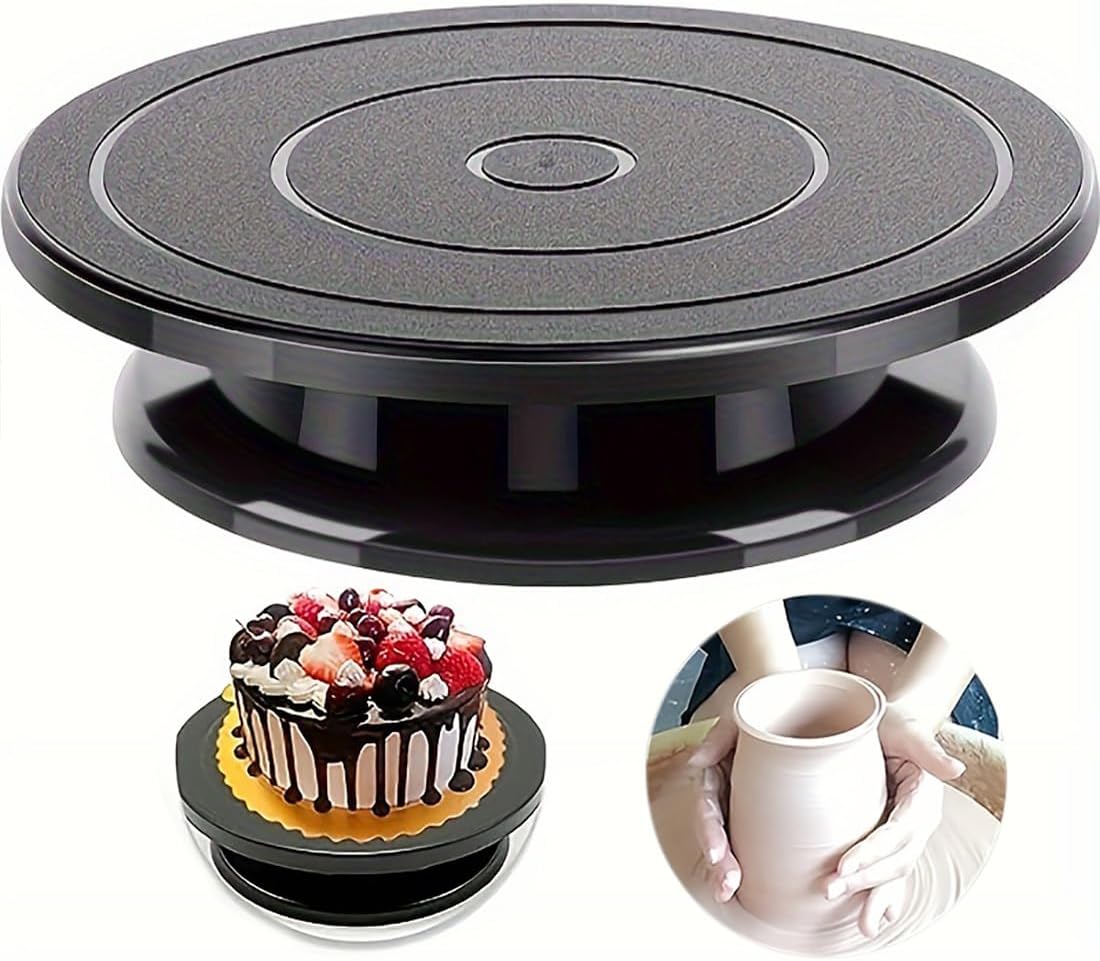 Amazon.com | EXCEART Cake Turntable Stand - Rotating Cake Stand ...