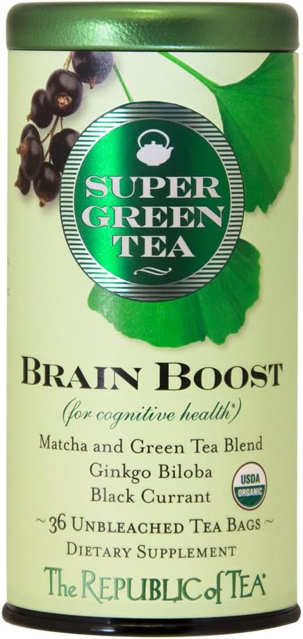 Amazon.com : The Republic of Tea Brain Boost Supergreen Green Tea ...