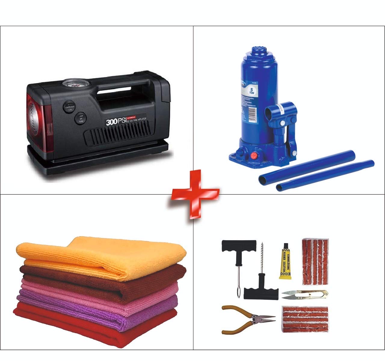 Buy Sehore Car Accessories Combo Air Compressor + 5 Ton Hydraulic ...