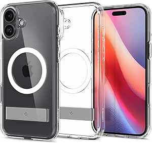 Amazon.com: Spigen Ultra Hybrid S MagFit Designed for iPhone 16 Case (2024) [Kickstand] [Anti ...