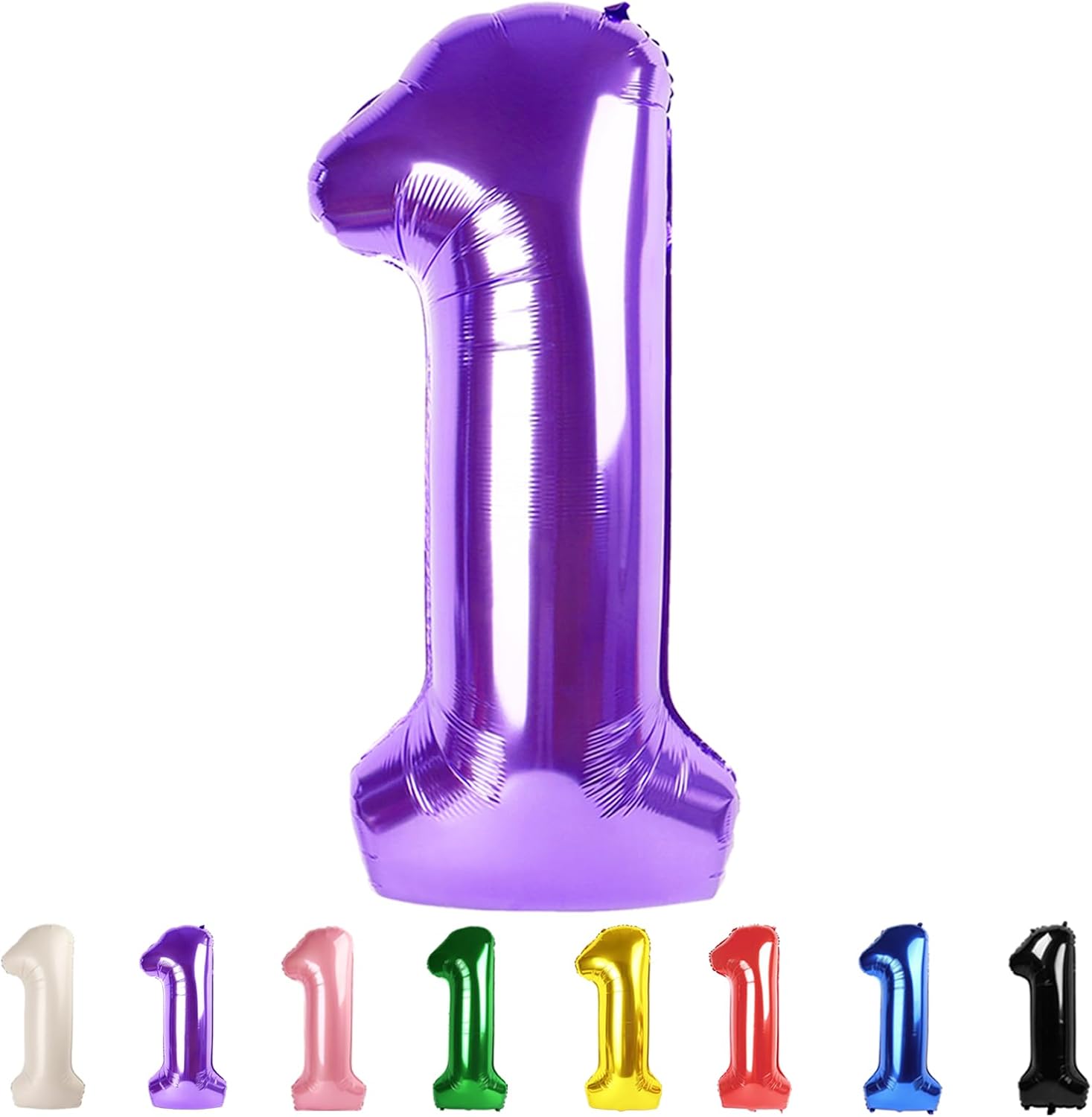 Amazon.com: Number Balloons 40 Inch Purple 1, Big One Balloons for 1st ...