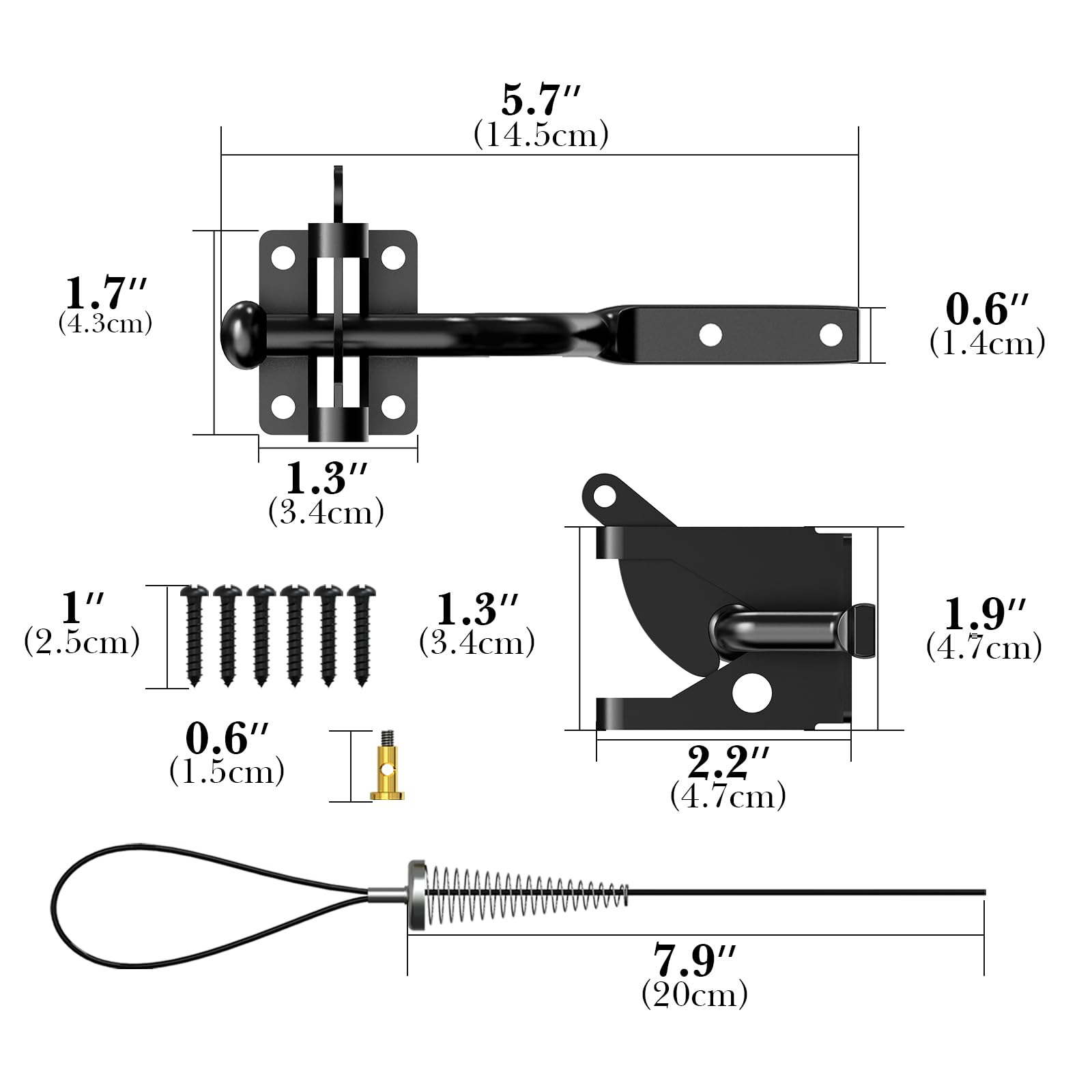 Linkidea Long Self Locking Gate Gravity Latch, Carbon Steel Spring ...