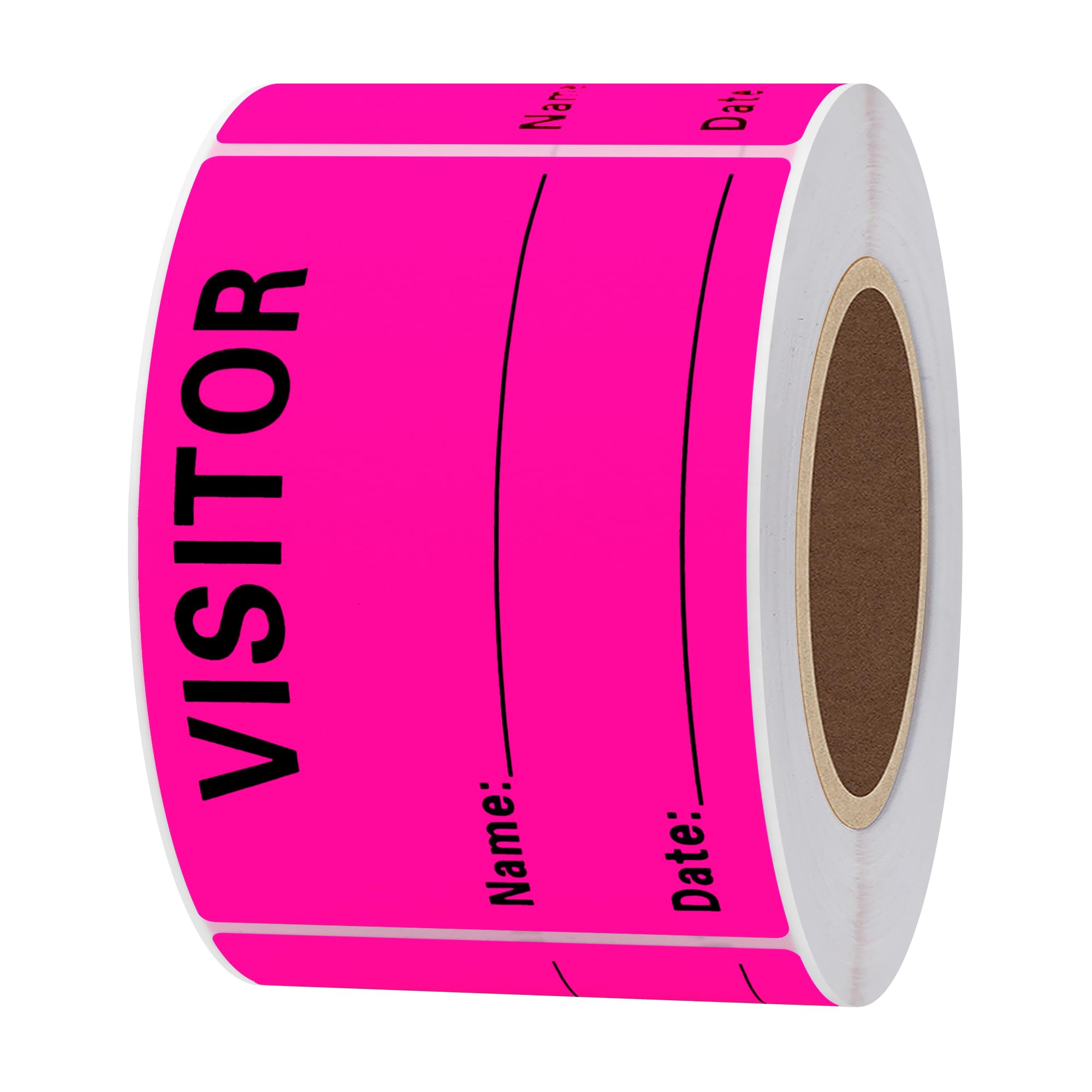 Security Stickers Aleplay Fluorescent Red Visitor Pass Stickers - 2x3 ...