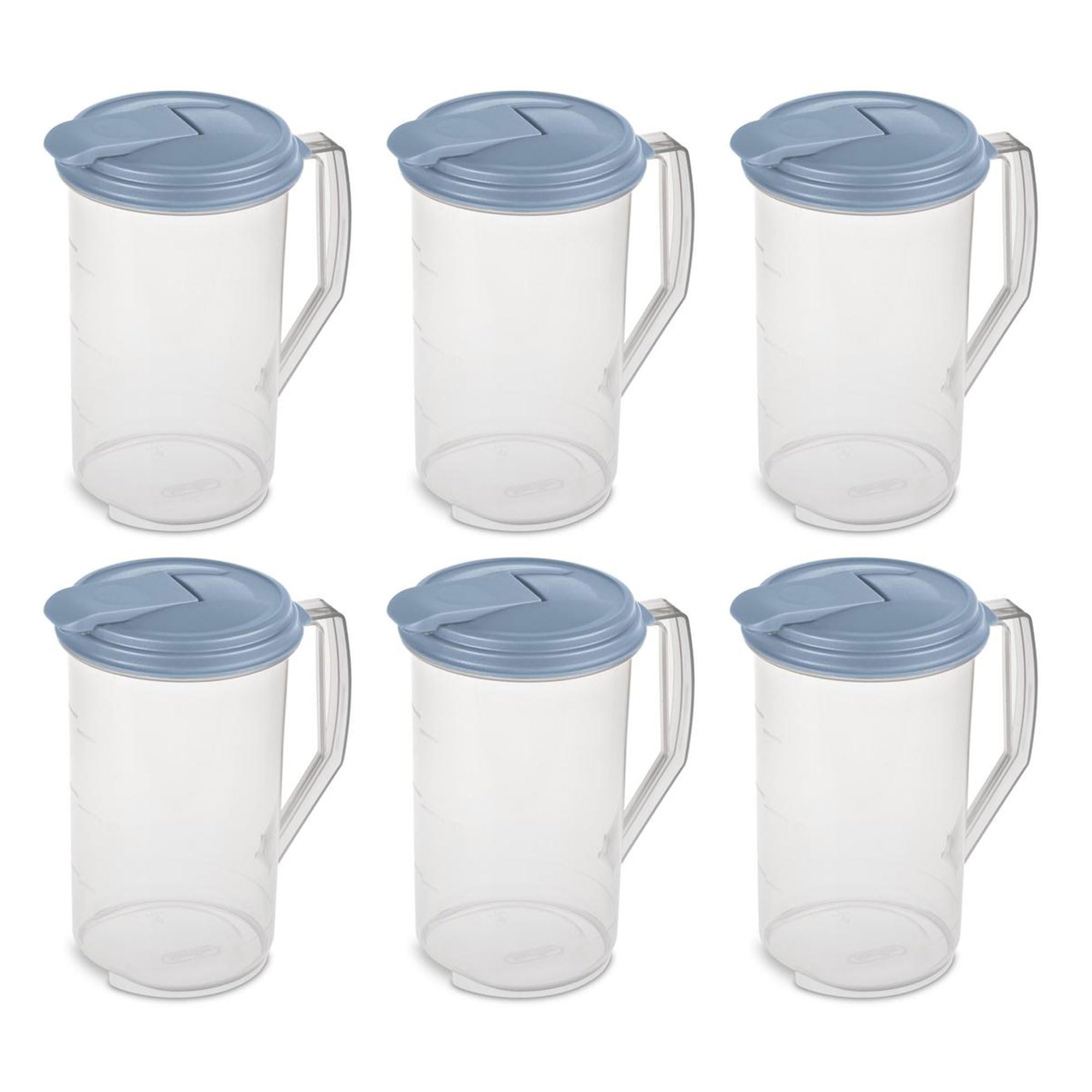 Amazon.com: Sterilite 2 Quart Clear Round Plastic Pitcher, Dishwasher ...