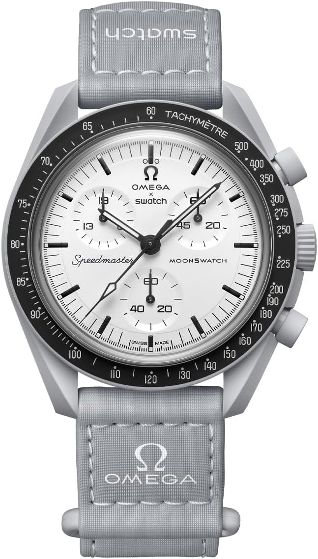 Swatch 1965 Bioceramic Moonwatch Collection, White SO33M106: Buy Online ...