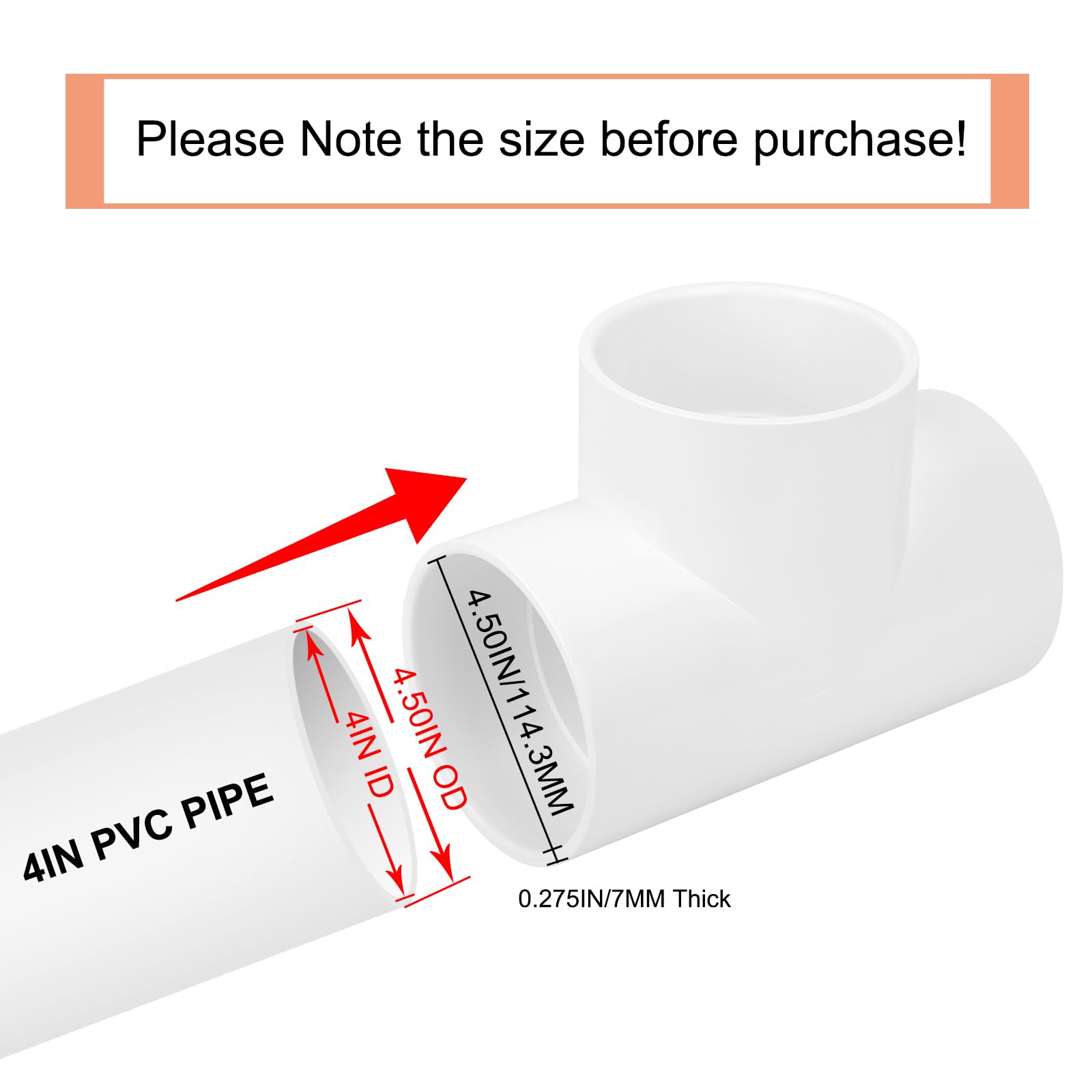 Snapklik.com : 3 Way 4" PVC Tee Pipe Fittings Adapter